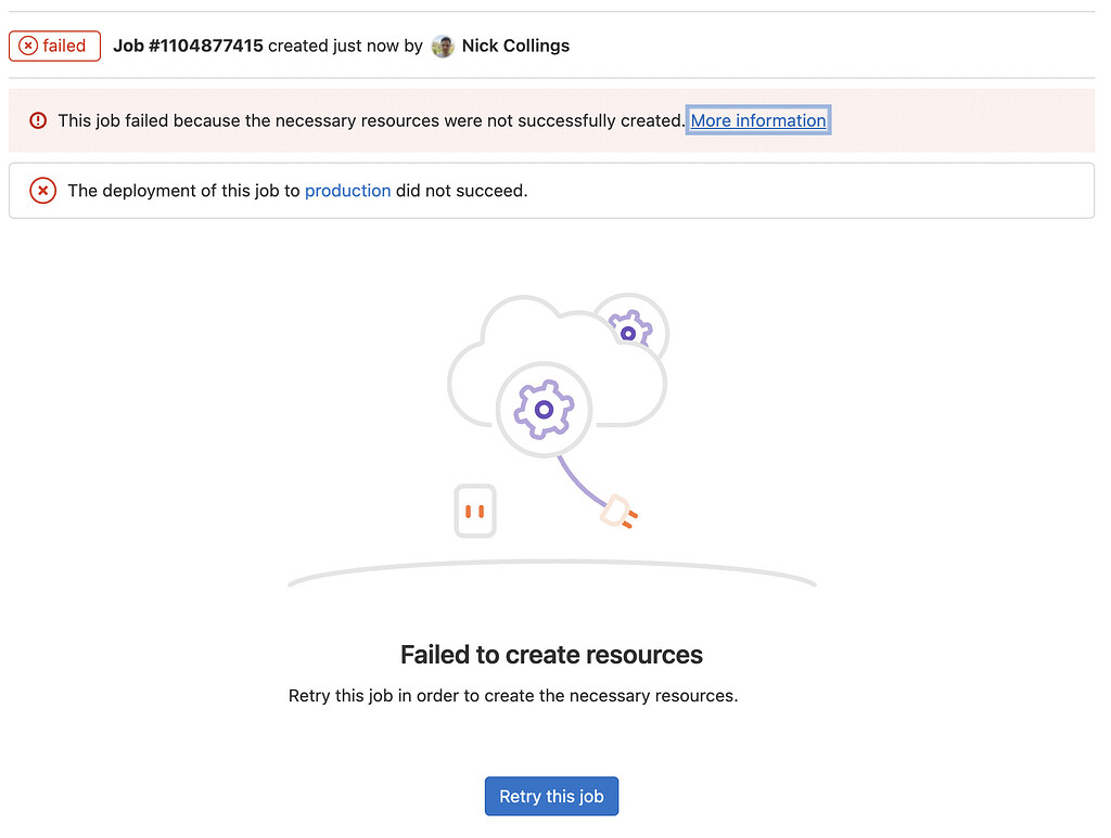 Cluster Management Project - This job failed because the necessary resources were not ...