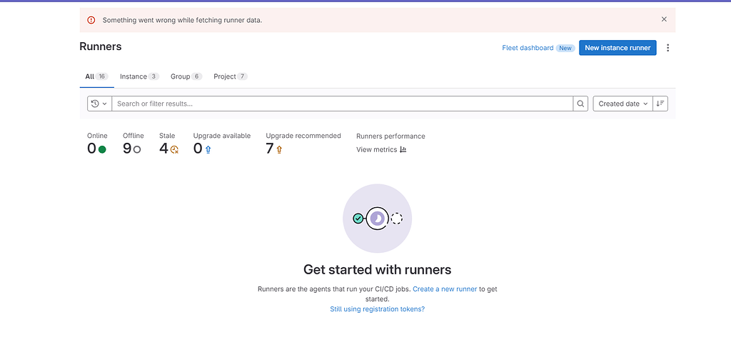 Gitlab runner page throwing 500 error when downgrading from 16.11.5 to 17.1.1 - Upgrade - GitLab ...