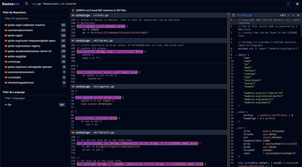 Sourcebot: open-source code search for GitLab (branch search support ... Sourcebot: open-source code search for GitLab (branch search support ...