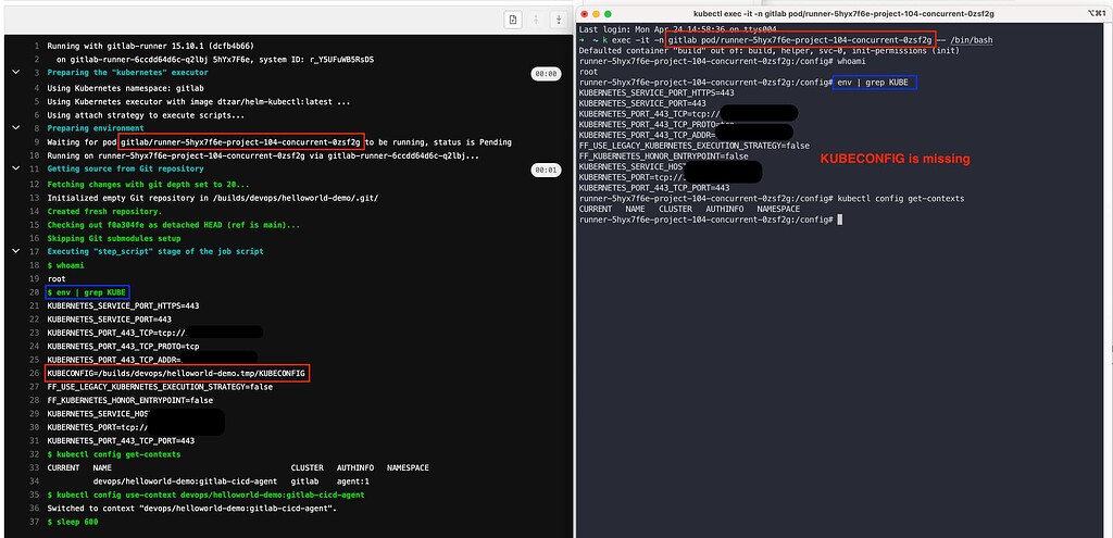 [k8s] Runner's pod "env" contents is different between webUI and pod ...
