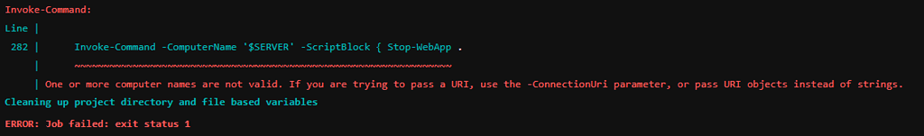 Powershell Multi Line Script Not Executing Invoke Command Gitlab Ci