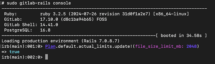 Limit on pushed file size after upgrading to 17.10.0 - How to Use GitLab - GitLab Forum