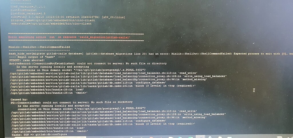 While upgrading gitlab version from 10.11.12 to 16.0.7, gitlab-ctl reconfigure failed - Upgrade ...