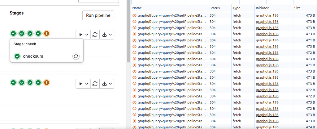 Browser send too many request /graphql when click pipeline popup - Infrastructure as Code ...