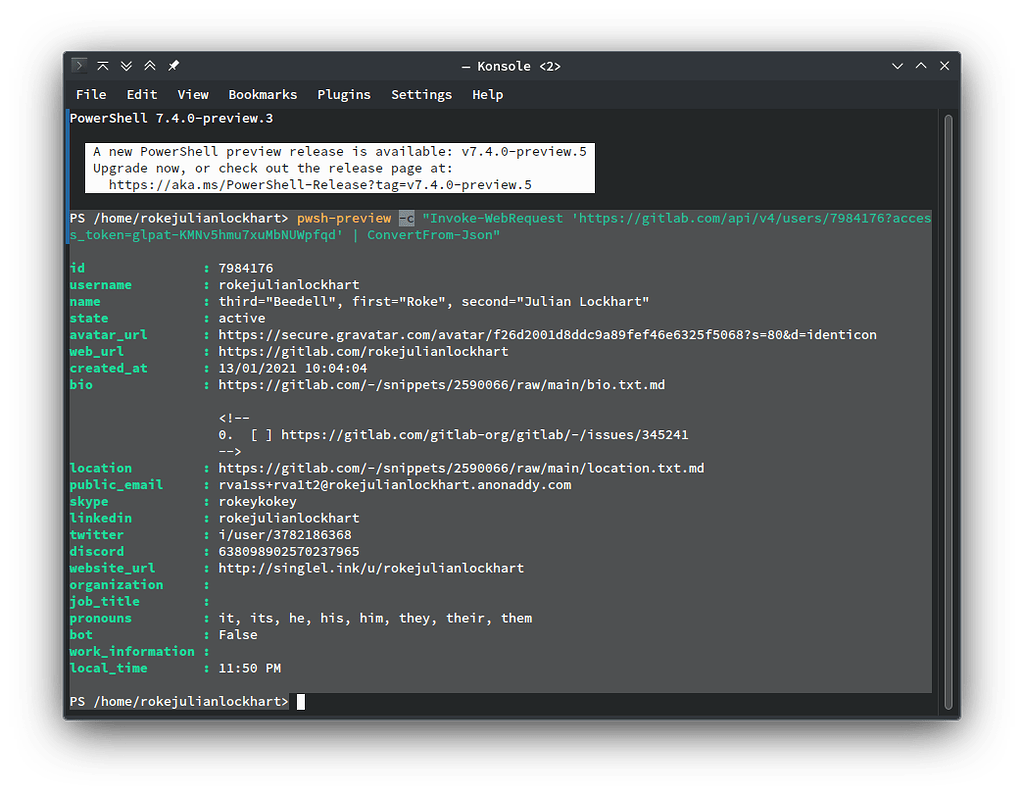 How To Access User Profile `pronounciation` Field Using Gitlab Api How To Use Gitlab Gitlab