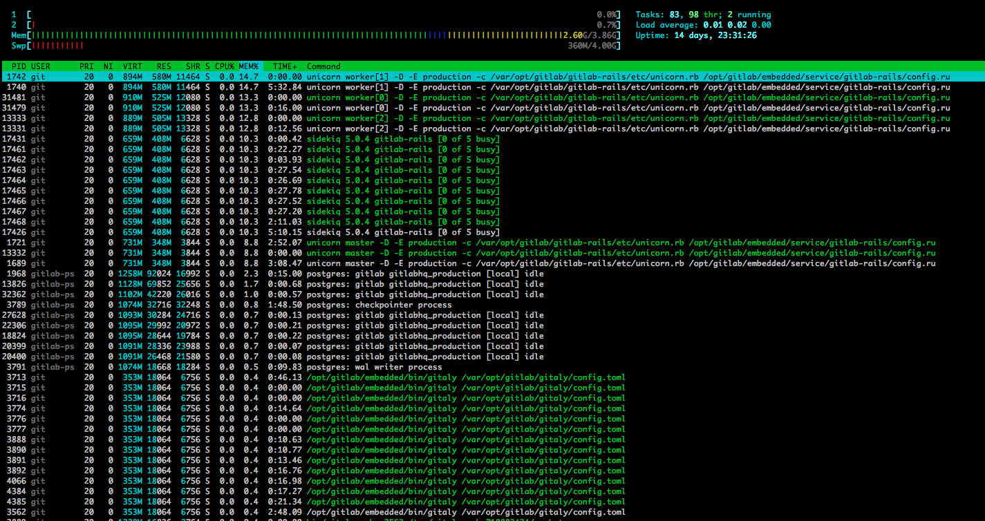 Please Help Me Troubleshoot Gitlab Ce High Memory Usage How To Use Gitlab Gitlab Forum
