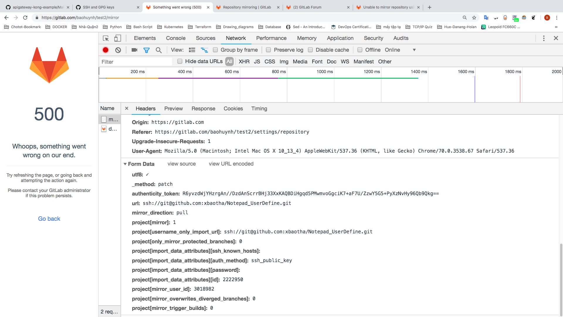 Ssh authentication fails [error 500] when mirroring GitHub to gitlab.com - How to Use GitLab ...