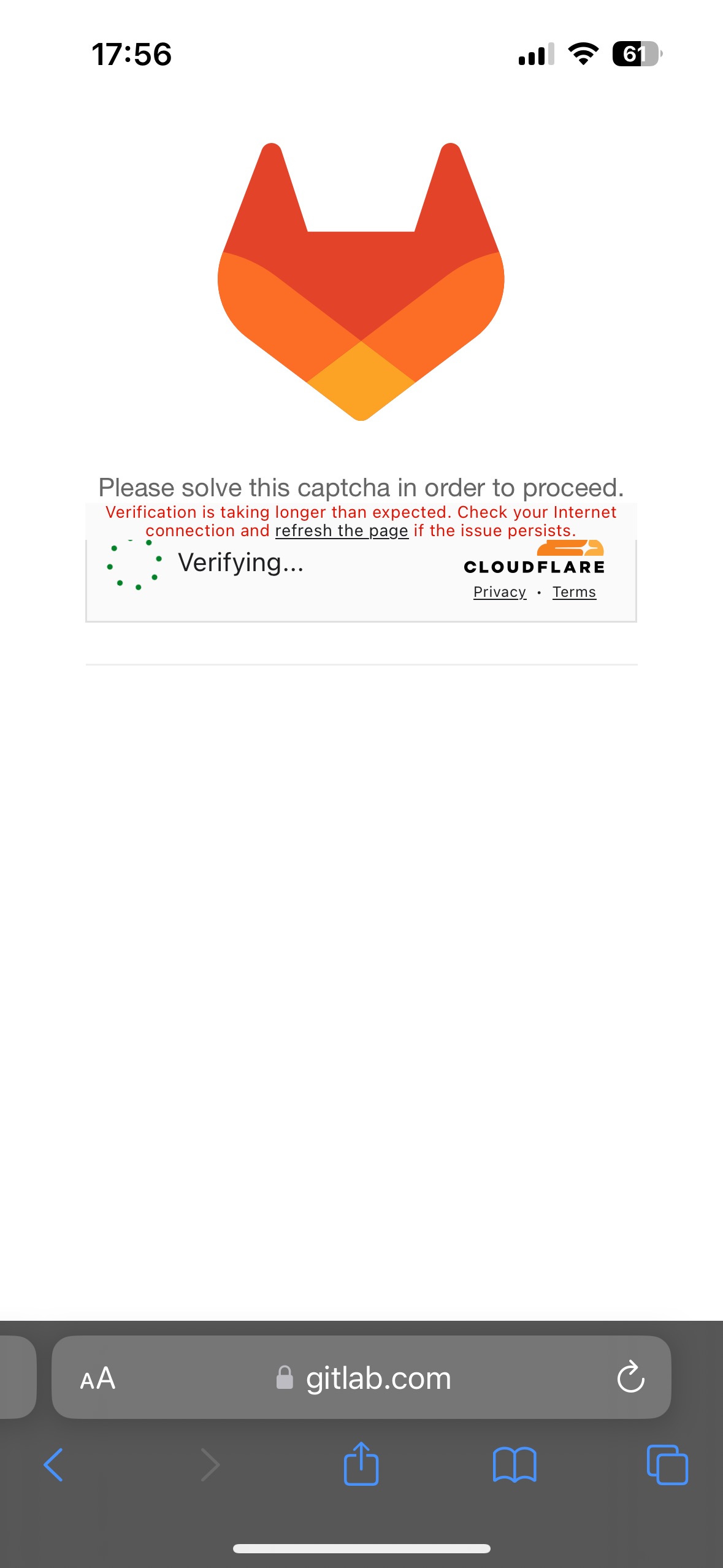 Cannot Login To Gitlab Using Safari On Iphone Cloudflare