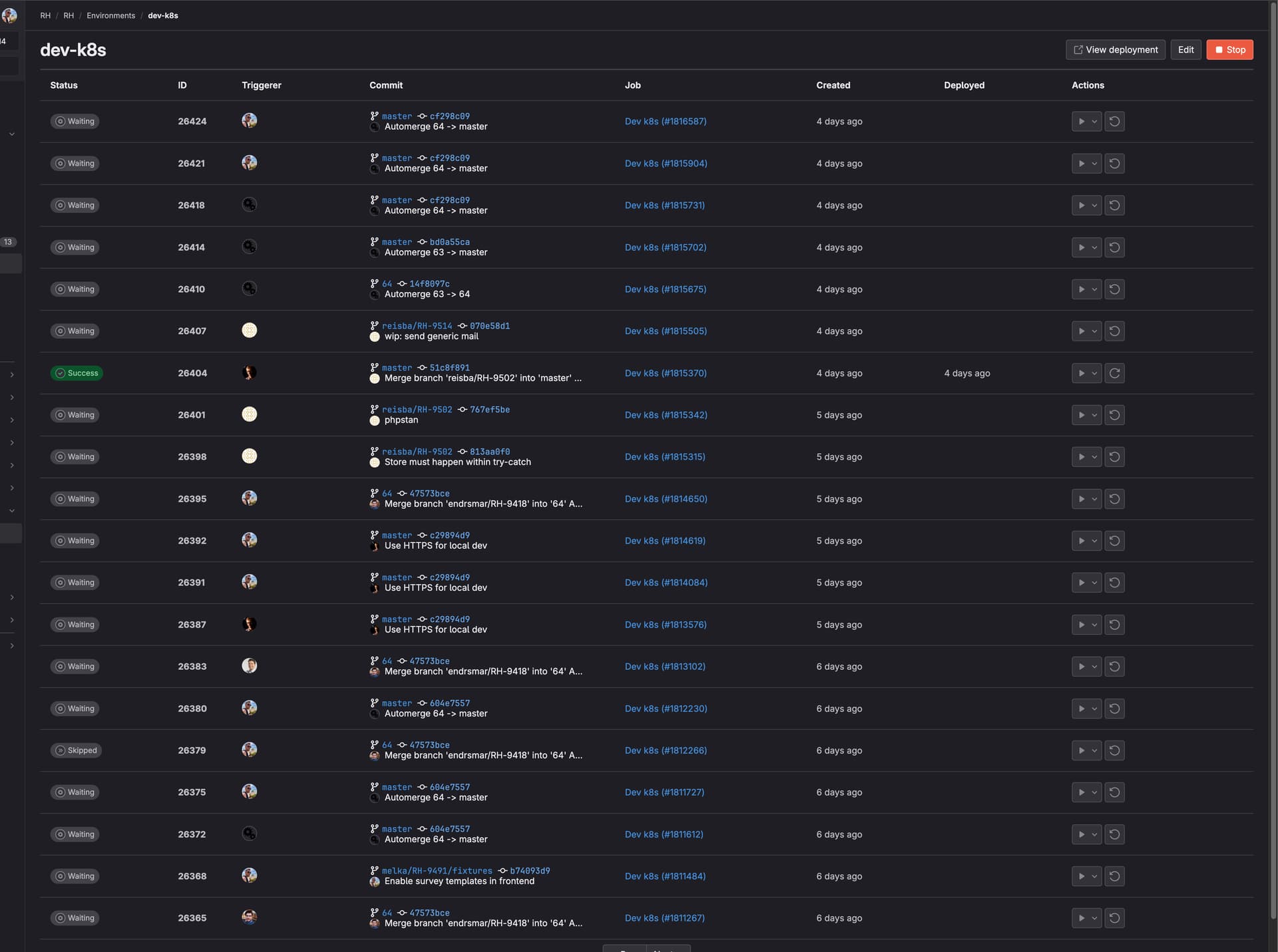 (How) can I remove incomplete deployments from environment view? - GitLab CI/CD - GitLab Forum