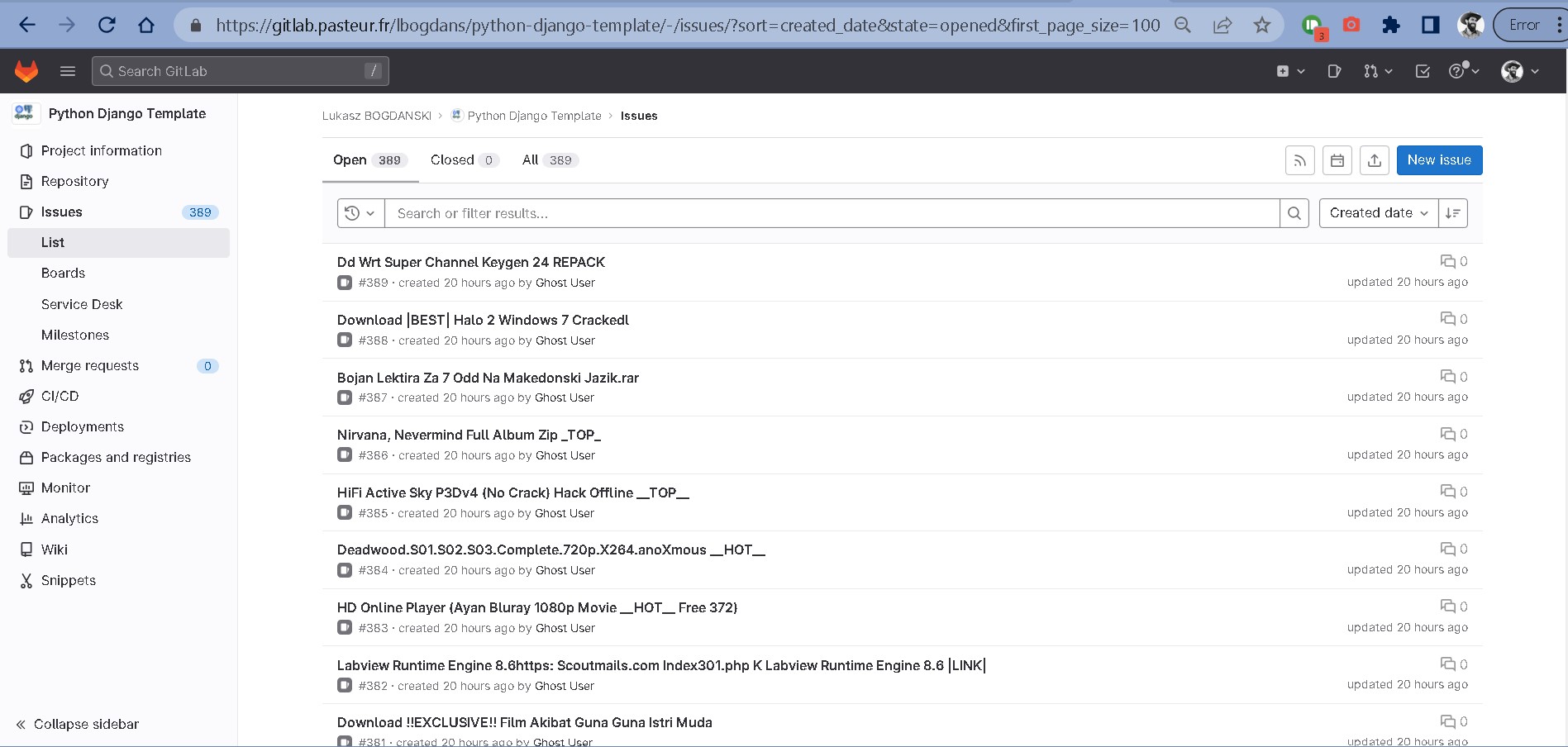 Malicious repository with malware - Community - GitLab Forum