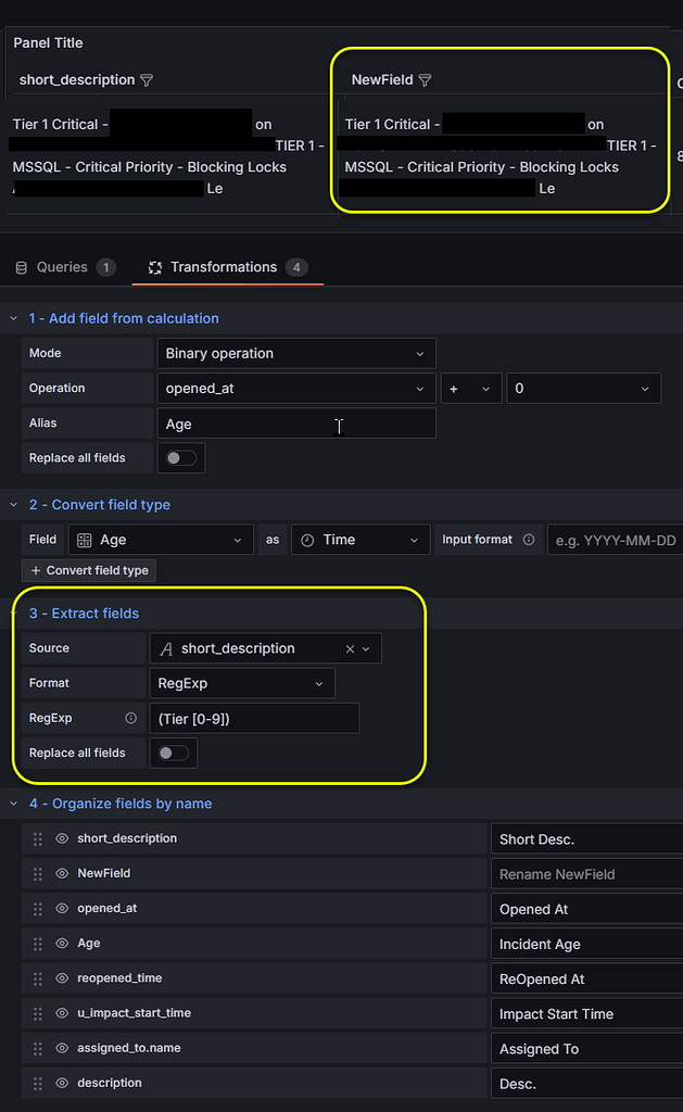 Transformation Extract fields RegExp not working - Dashboards - Grafana ... Transformation Extract fields RegExp not working - Dashboards - Grafana ...