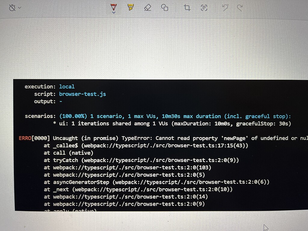Unable to run k6 browser script - Grafana k6 - Grafana Labs Community Forums