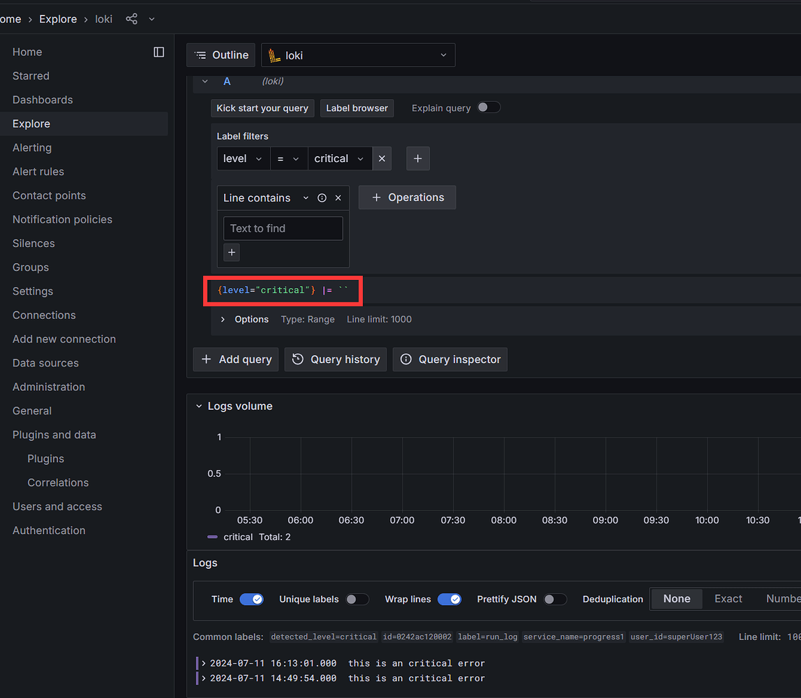 How to set Loki alert rule for log query - Grafana - Grafana Labs Community Forums