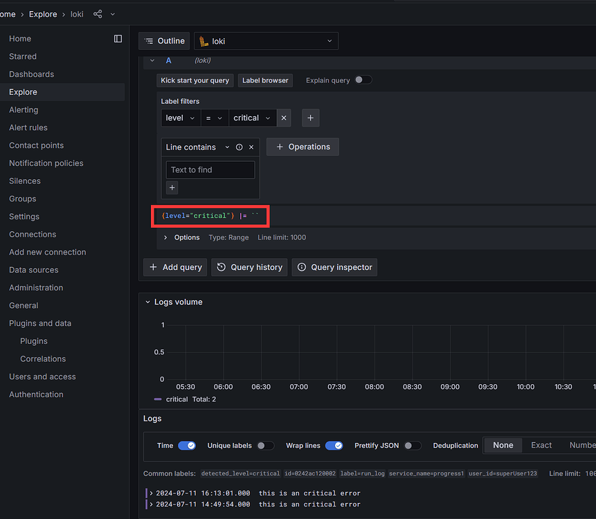 How to set Loki alert rule for log query - Grafana - Grafana Labs Community Forums