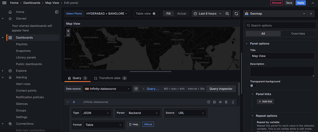 Displaying Selected Cities on GeoMap Panel in Grafana Based on Multi ...