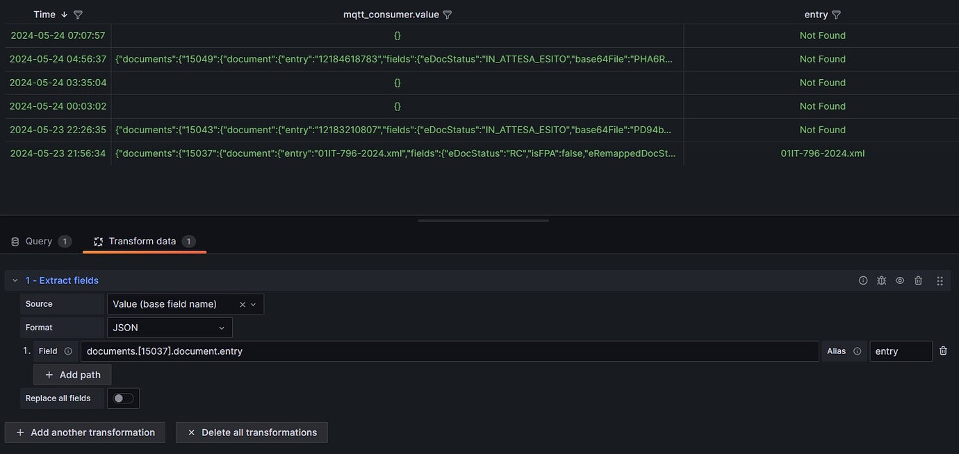 MQTT json transformation extract fields - Grafana - Grafana Labs Community Forums