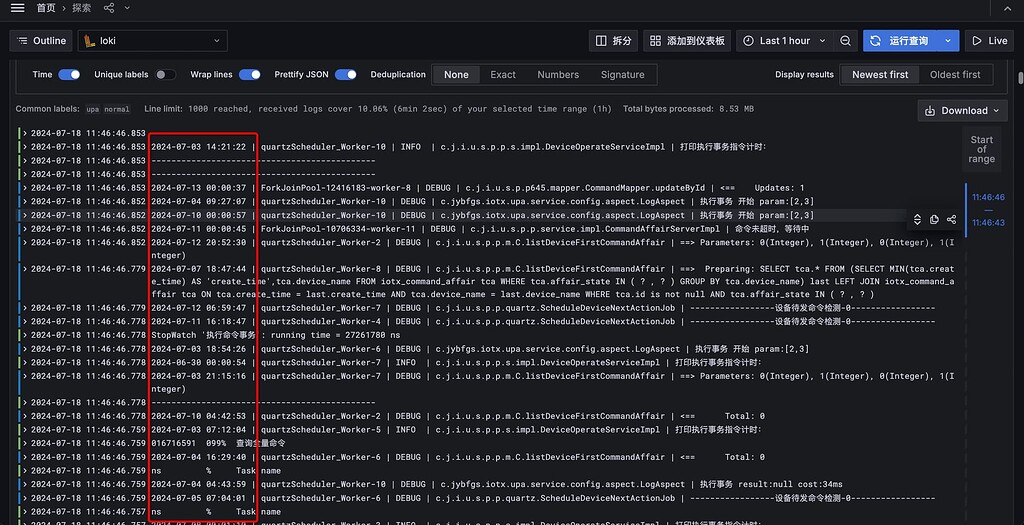 Grafana view loki logs not sorted by time - Configuration - Grafana Labs Community Forums