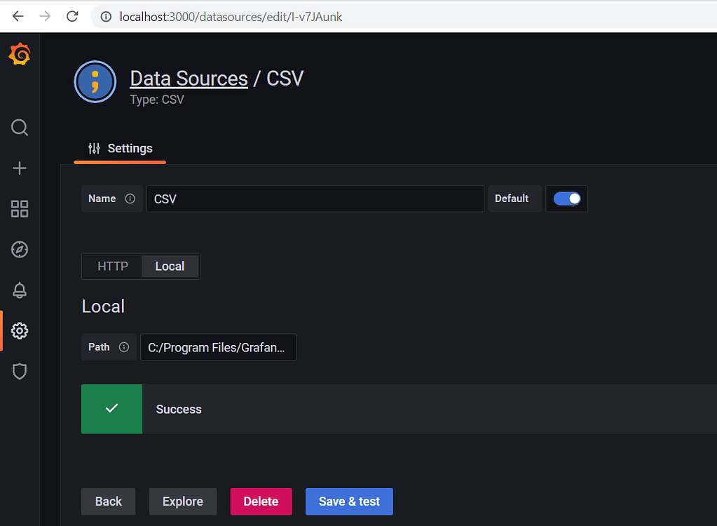 CSV as DataSource how to add path? - Configuration - Grafana Labs Community Forums