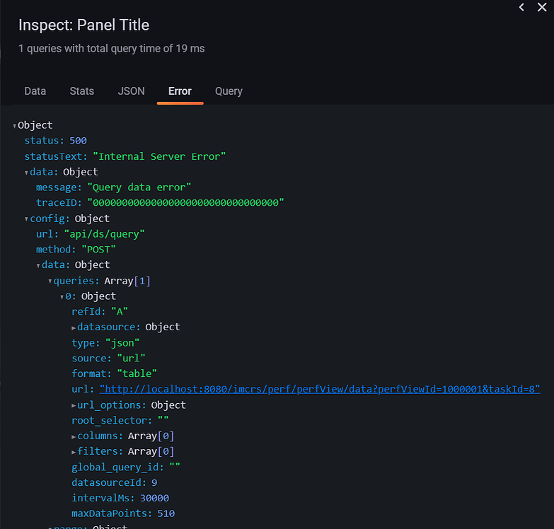 Infinity datasource - json query error internal server error 500 - Dashboards - Grafana Labs ...