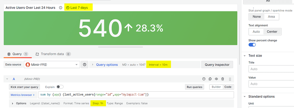 "Show percent change" on version 10.3 - Dashboards - Grafana Labs Community Forums