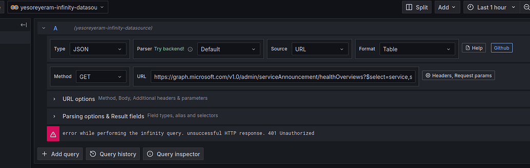 Grafana Server and Microsoft Graph using Infinity data source - Authentication - Grafana Labs ...