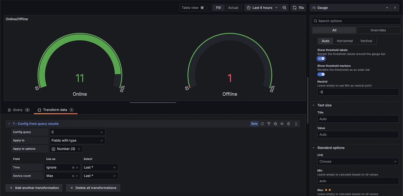 How to set max value of gauge panel by using query - Dashboards - Grafana Labs Community Forums