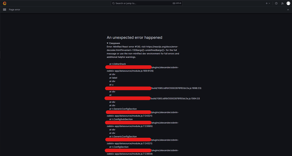 An unexpected error happened. Zabbix plugin - Zabbix - Grafana Labs Community Forums