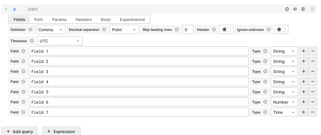 Create Multi Time Series From Csv Data Ignores Renaming Of Columns Time Series Panel Grafana