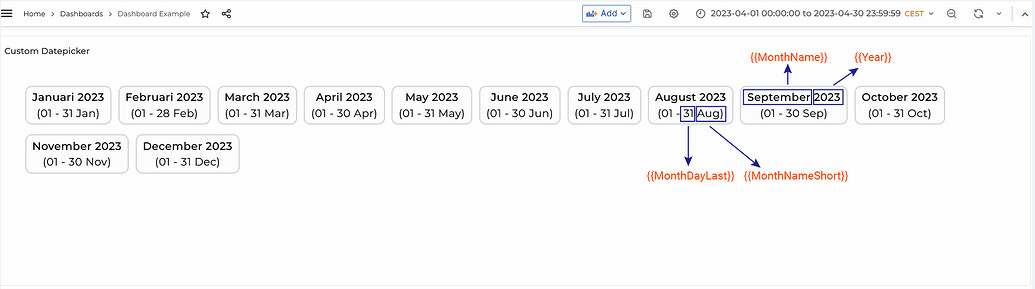 Make your own custom 'Datepicker' (Use/set your own timerange). Here is how to - Dashboards ...