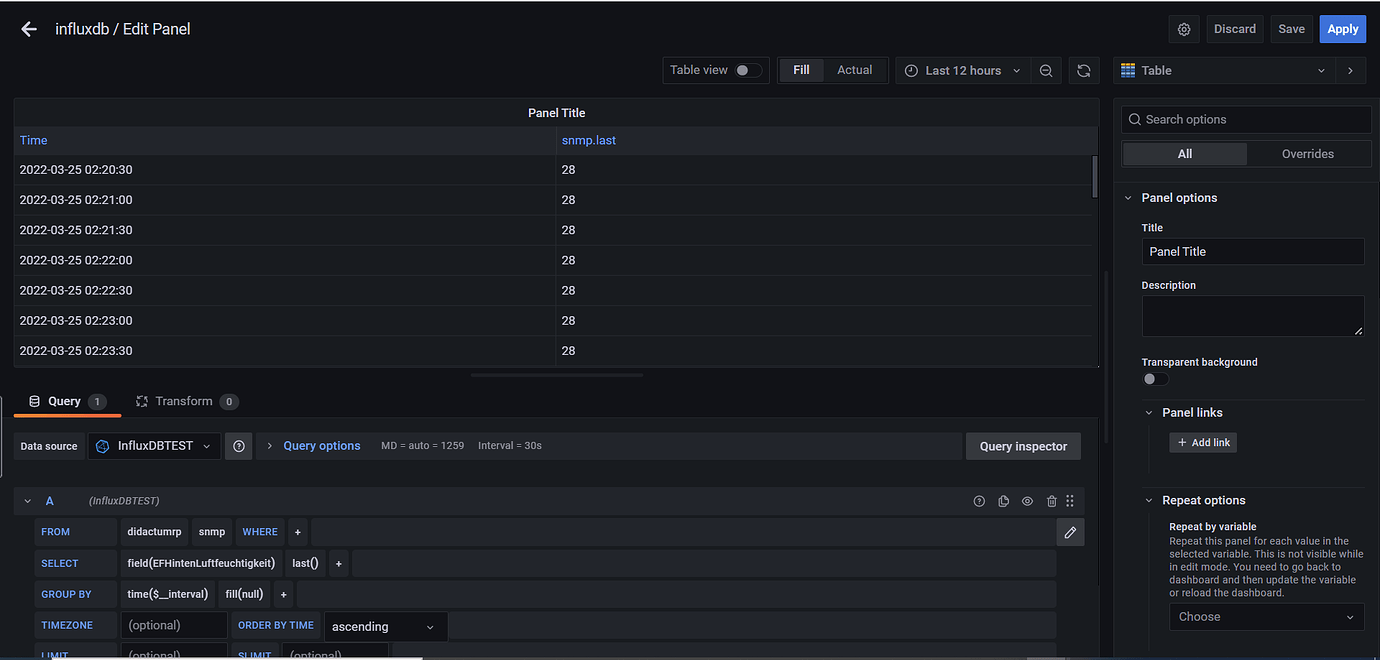 Grafana Time Series Data is missing a number field - InfluxDB - Grafana Labs Community Forums