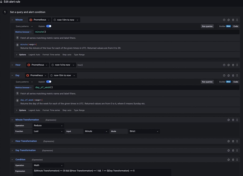 How can I be alerted at specific times of the day? - Alerting - Grafana Labs Community Forums