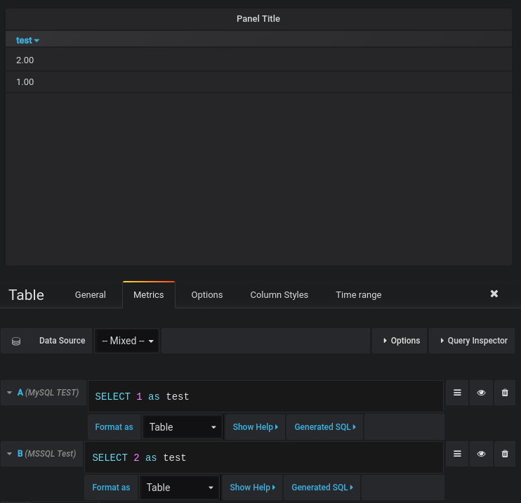 Same mysql queries in one panel - MySQL - Grafana Labs Community Forums