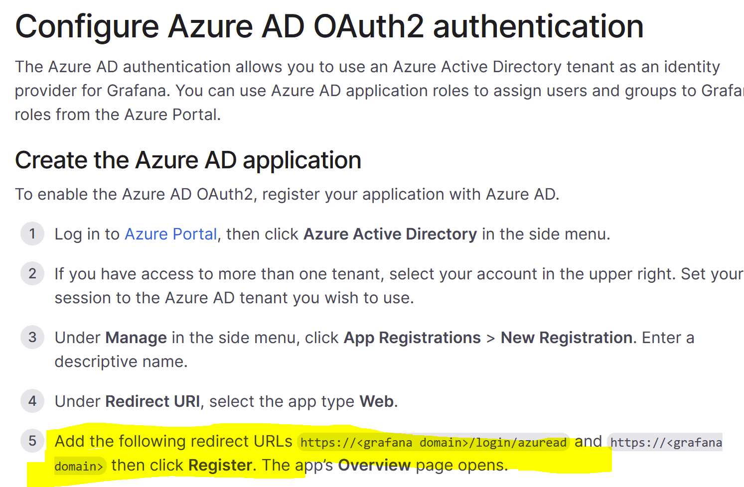 Azure AD Oauth2 authentication redirect uri error - Authentication - Grafana Labs Community Forums