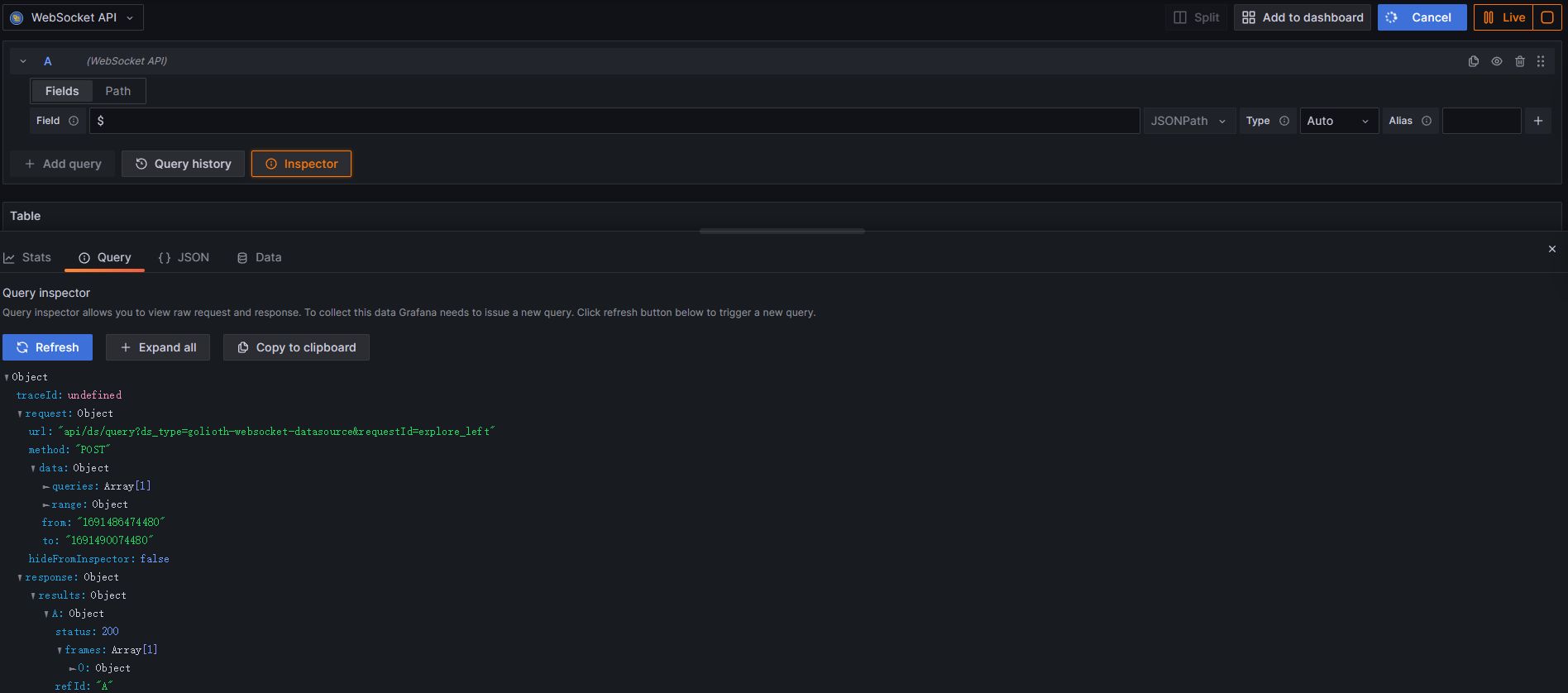 How used grafana-websocket-plugin get data from Binance websocket API - Grafana - Grafana Labs ...