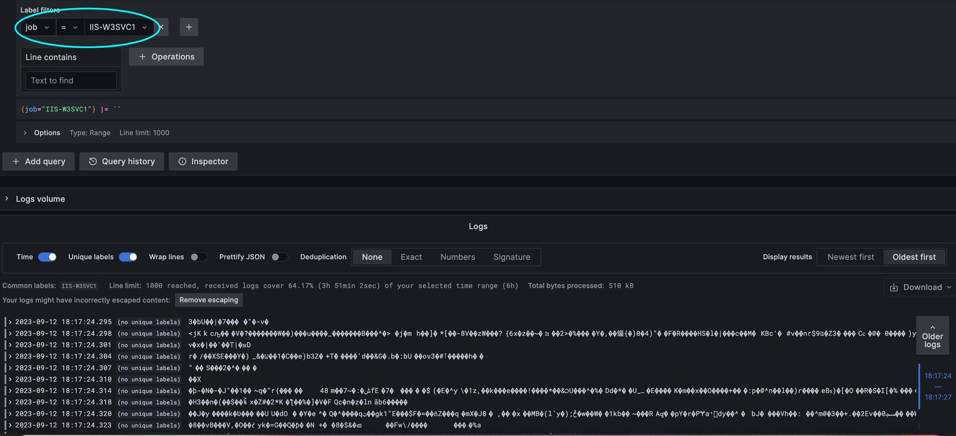 Garbled Log Lines Unable To Parse Iis Logs Using Promtail In Windows Server 2016 Grafana