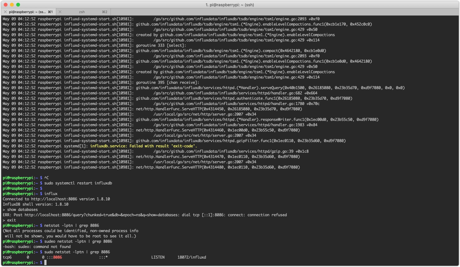 Dial Tcp 1 8086 Connect Connection Refused Influxdb Grafana Labs Community Forums