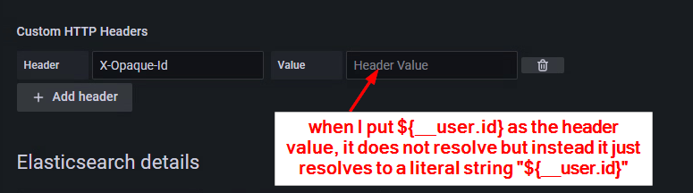 Grafana 93 Usage Of Global Variables In Data Source Custom Header Elasticsearch Grafana