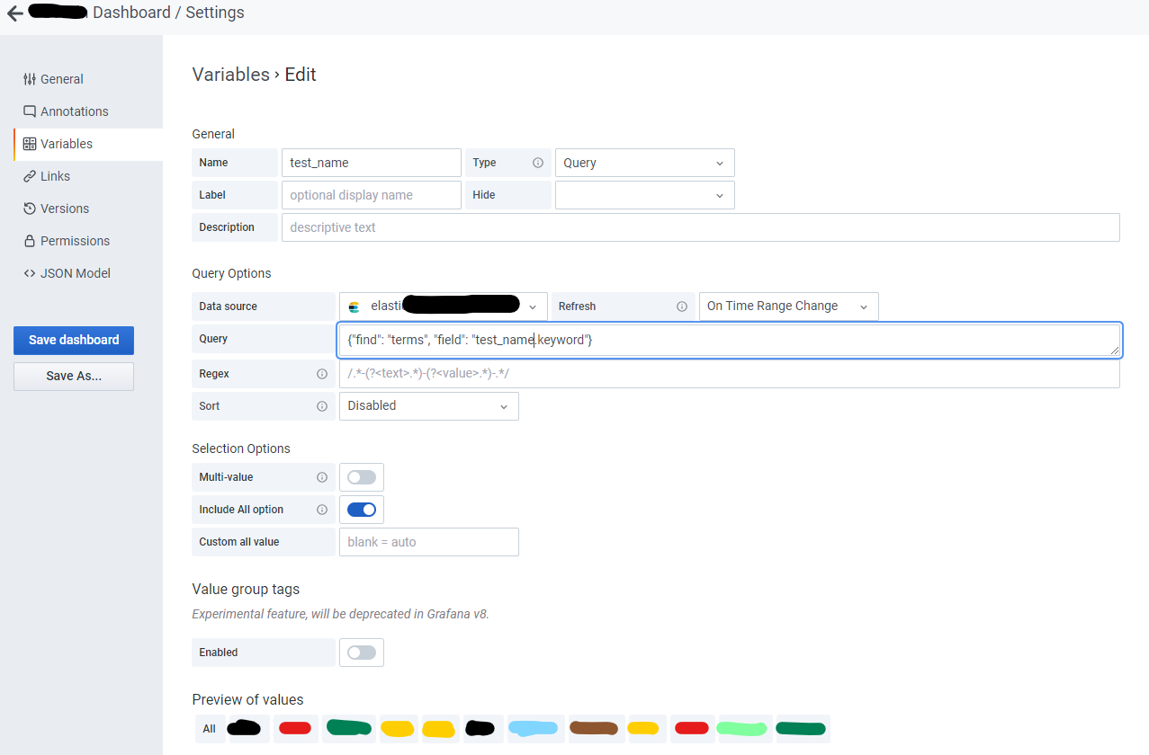 How to remove duplicates of variable preview in Dashboard settings ...
