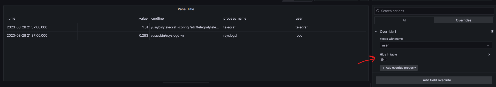 Hide column without having values in cell - Data Links - Grafana Labs Community Forums