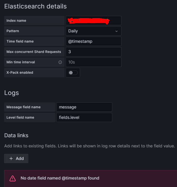 Unable to save elasticsearch data source - Elasticsearch - Grafana Labs ... Unable to save elasticsearch data source - Elasticsearch - Grafana Labs ...