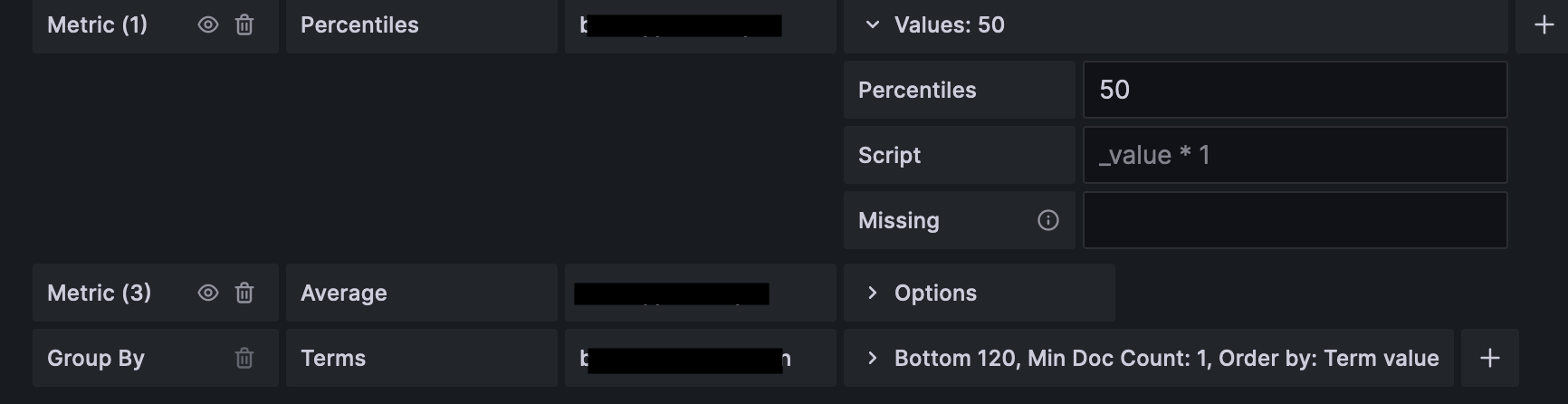 Missing Median Metric Aggregation For Elasticsearch Data Source Elasticsearch Grafana Labs