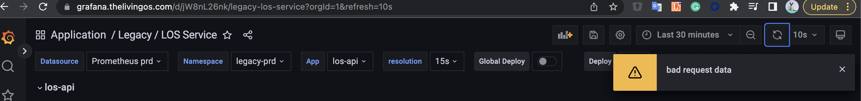 Problem Error Bad Request 400 Configuration Grafana Labs Community Forums
