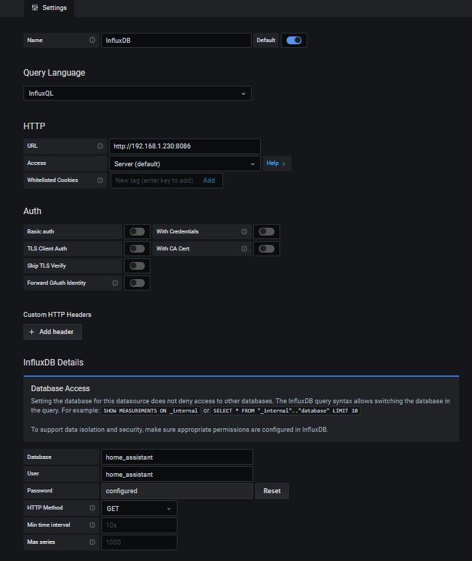 Influxdb Error Bad Gateway Configuration Grafana Labs Community Forums