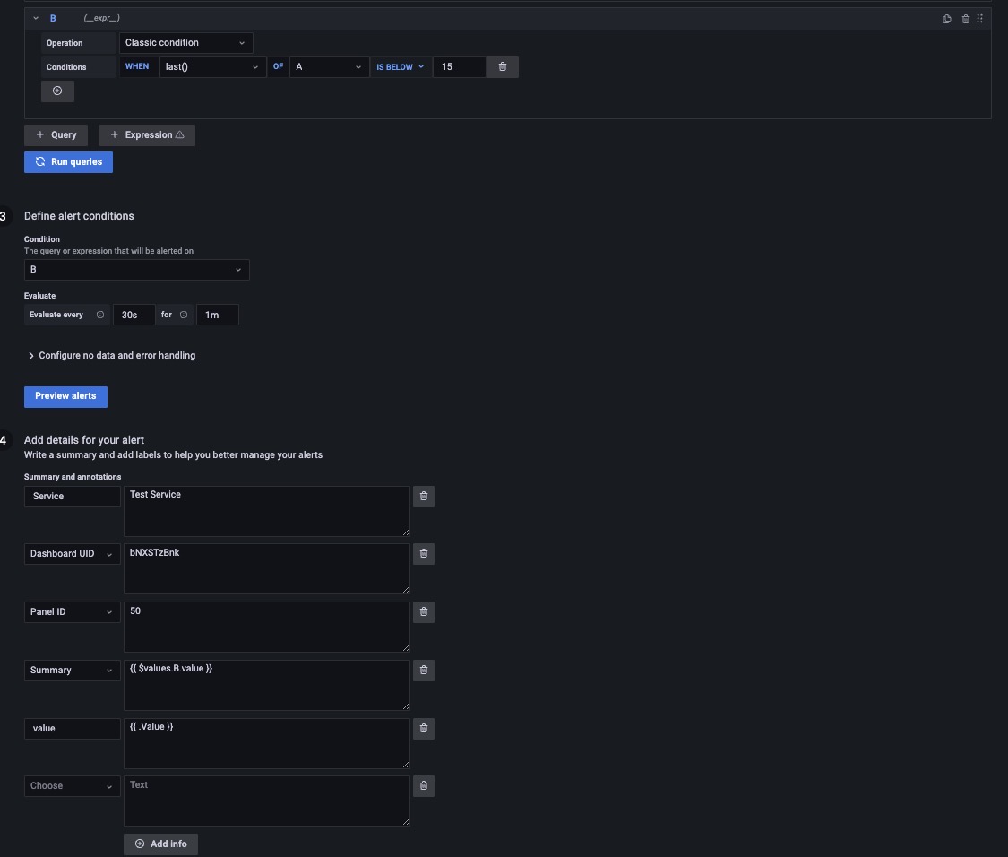 Adding variables in payload sent from alert in Grafana panel (Multidimensional alerting ...