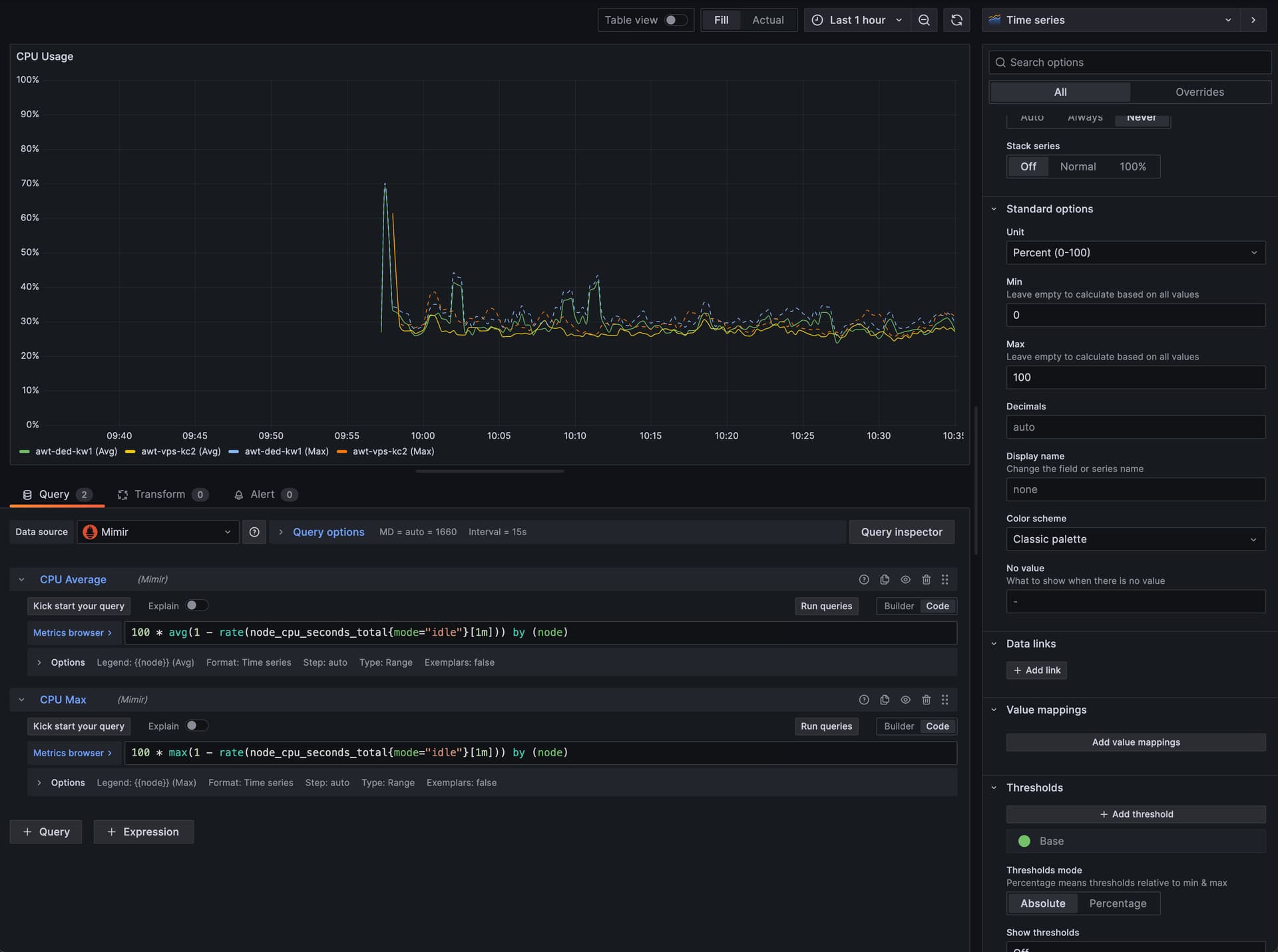 Same color per label value (not per series, across two queries) - Prometheus - Grafana Labs ...