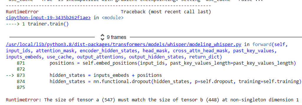 Fine-Tune Whisper Tensor size mismatch - Models - Hugging Face Forums