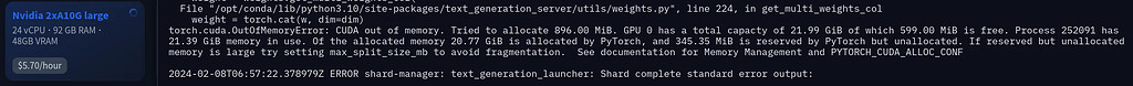 CUDA out of memory on Nvidia A10G + Codellama on HuggingFace Spaces - Beginners - Hugging Face ...
