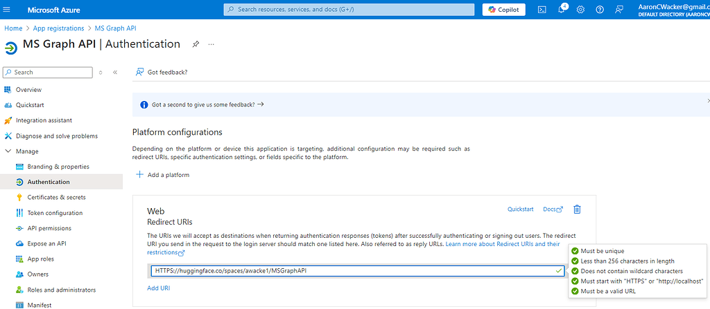Azure MS Graph API Tutorial Help on Redirect URL - Community Calls ... Azure MS Graph API Tutorial Help on Redirect URL - Community Calls ...