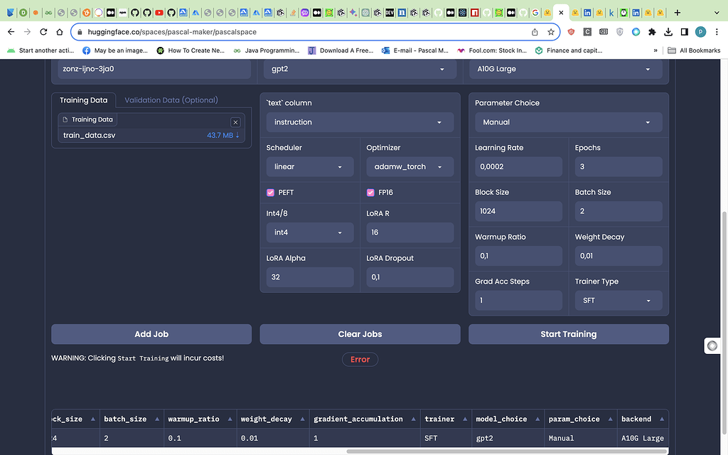 Error Start Training Model Beginners Hugging Face Forums 