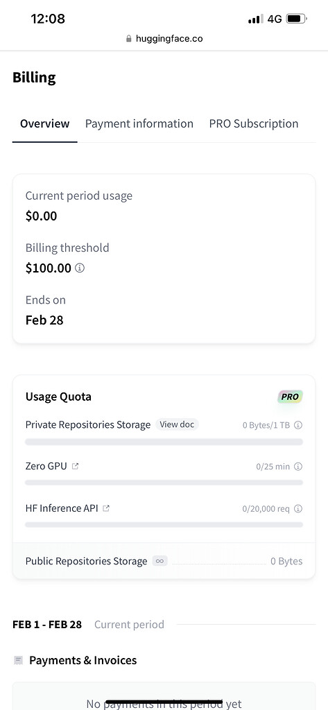 Inference API Usage Not Updating in Billing Overview (Pro Plan) - Beginners - Hugging Face Forums